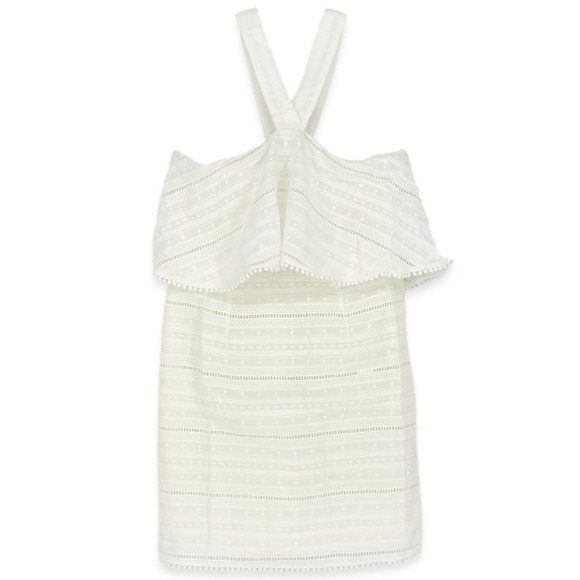 foxiedox | Dresses | Foxiedox Mini Dress Halter Ruffle Lace Openladder ...